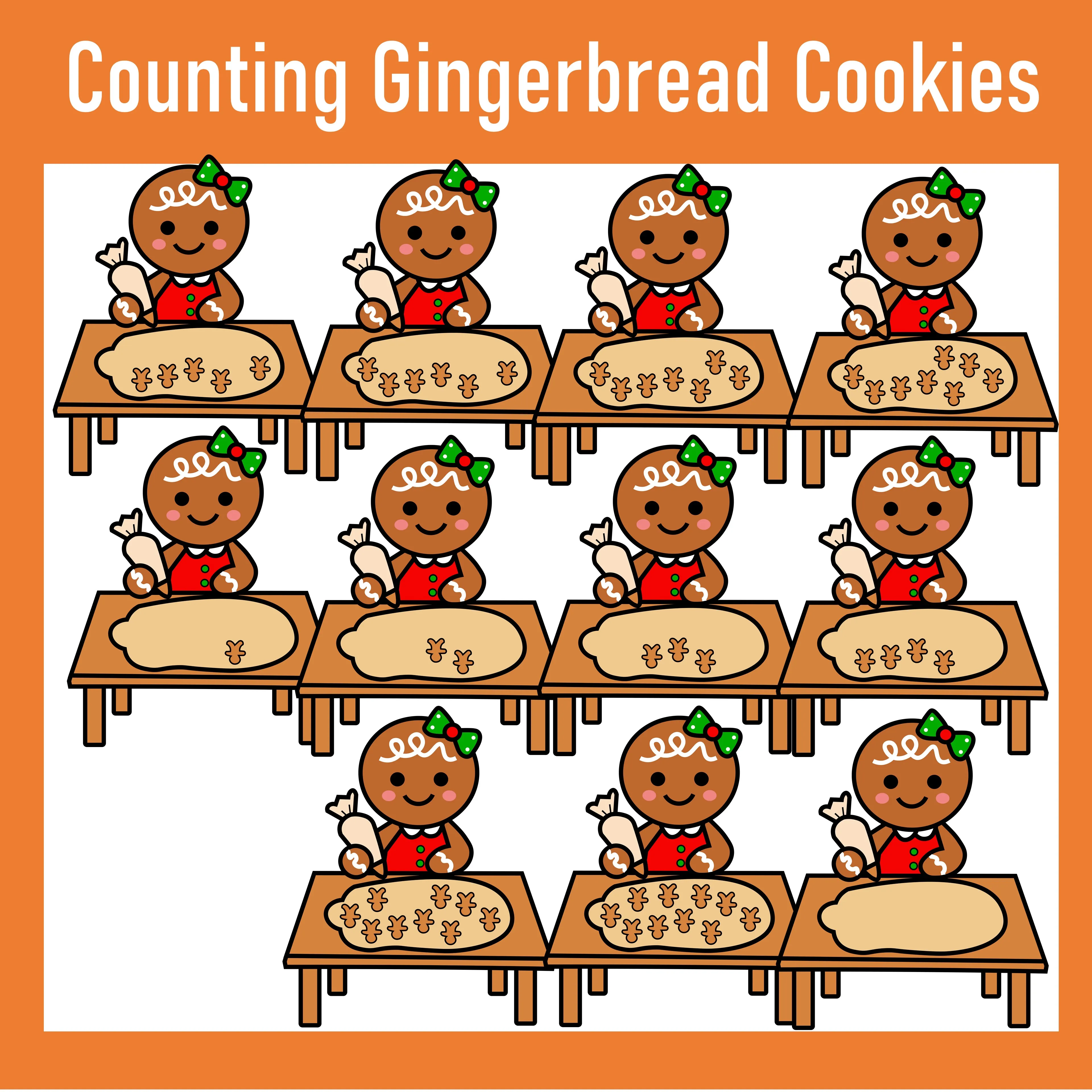 Counting Gingerbread Cookies Clipart set | Teaching Resources