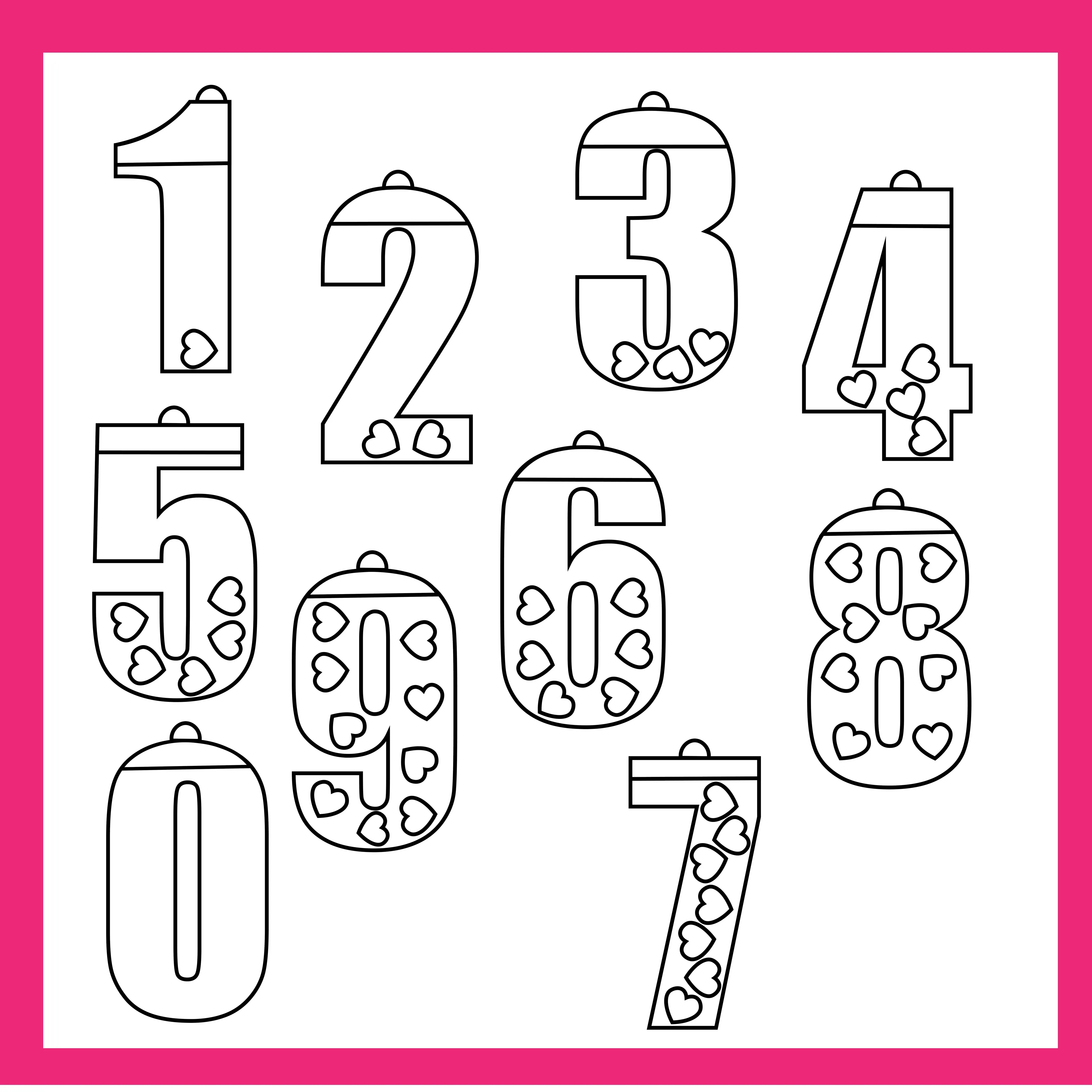 Valentine Counting Numbers Clipart with Hearts | Kids Math Graphics ...
